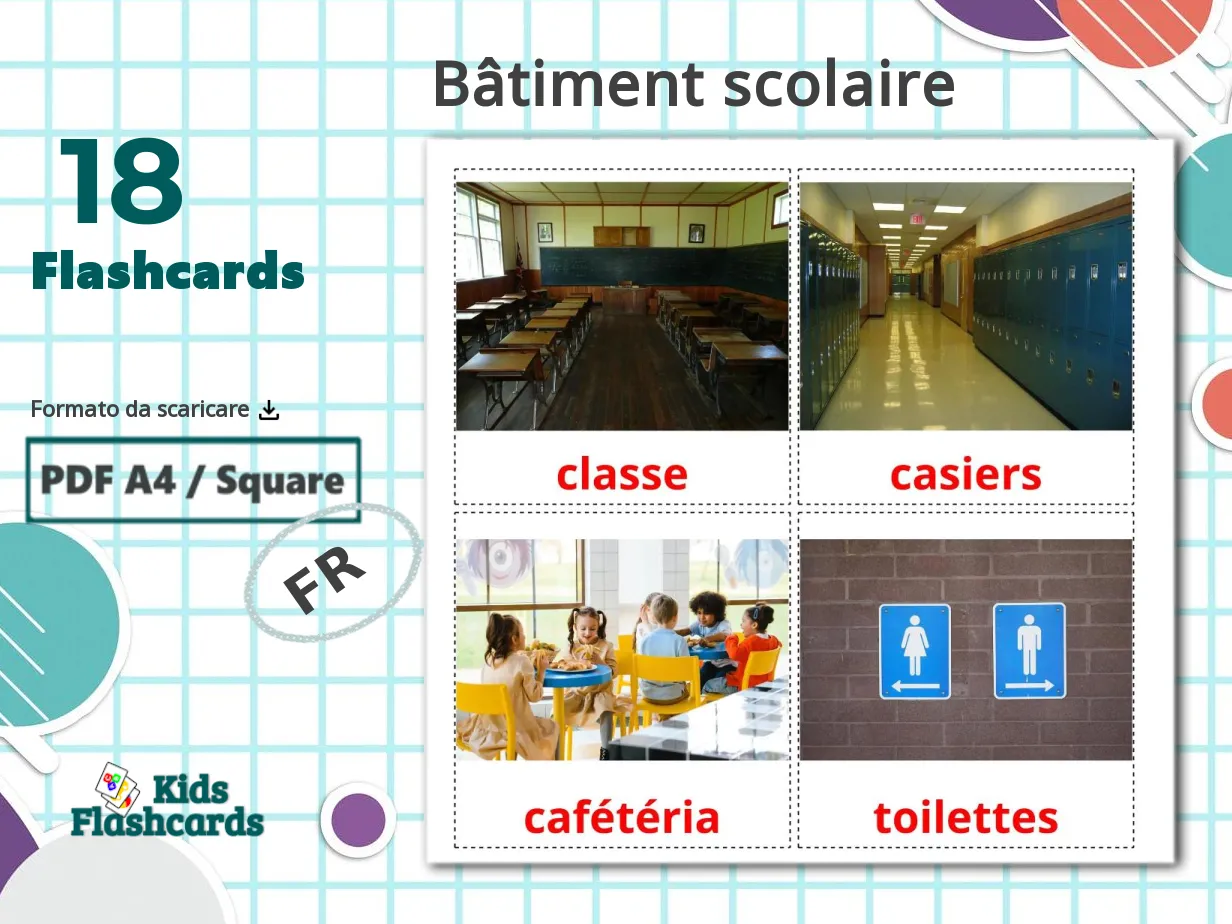 18 Flashcard GRATUITE sui Edificio scolastico in 4 Formati PDF ...