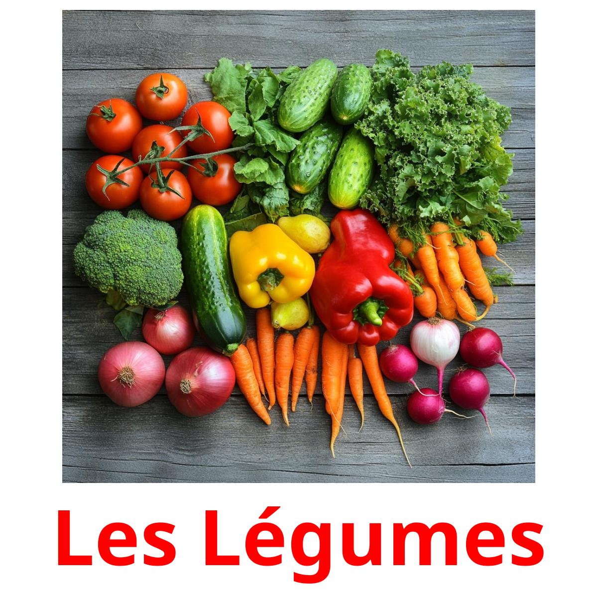 30 Printable Vegetables Flashcards in French (Free PDF)