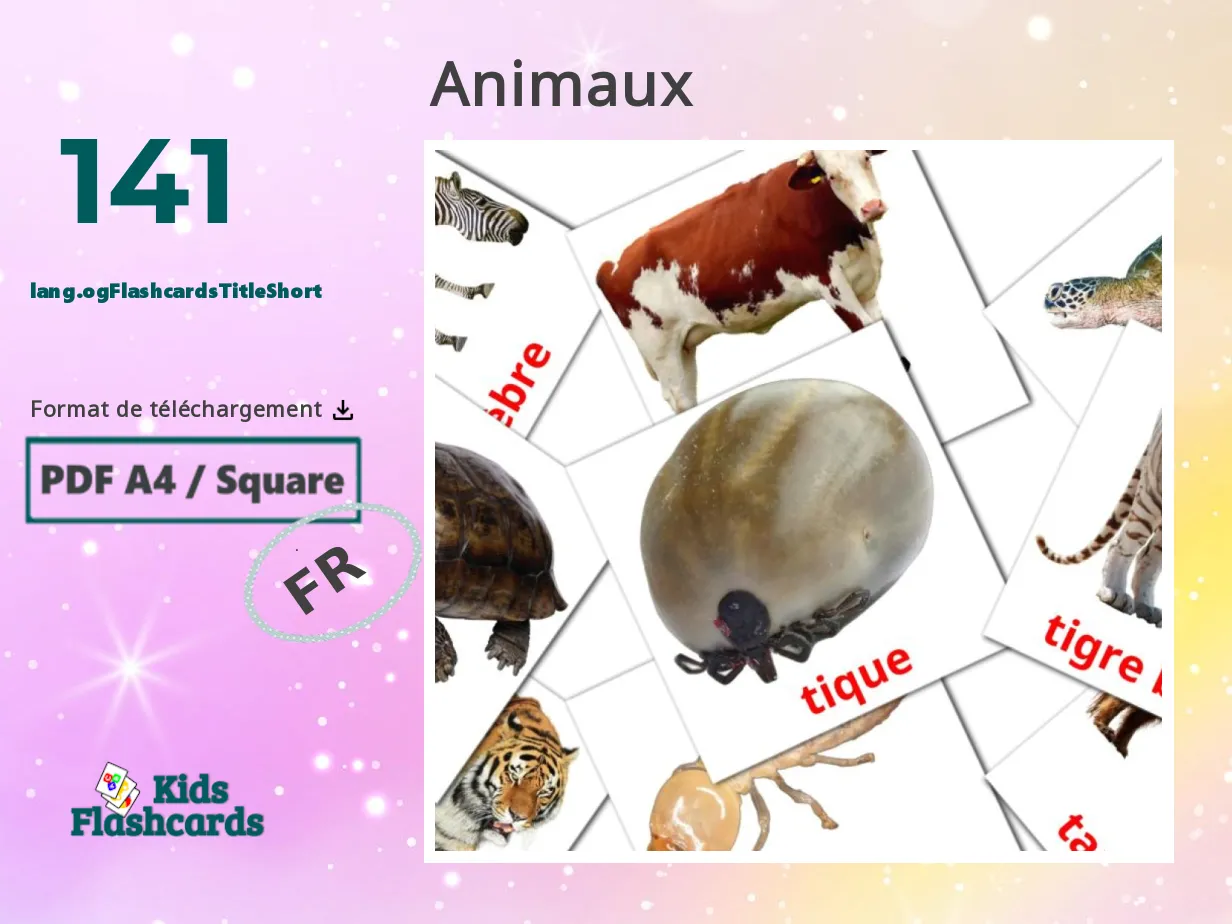 141 Cartes de vocabulaire Animaux GRATUITES à imprimer | PDF ...