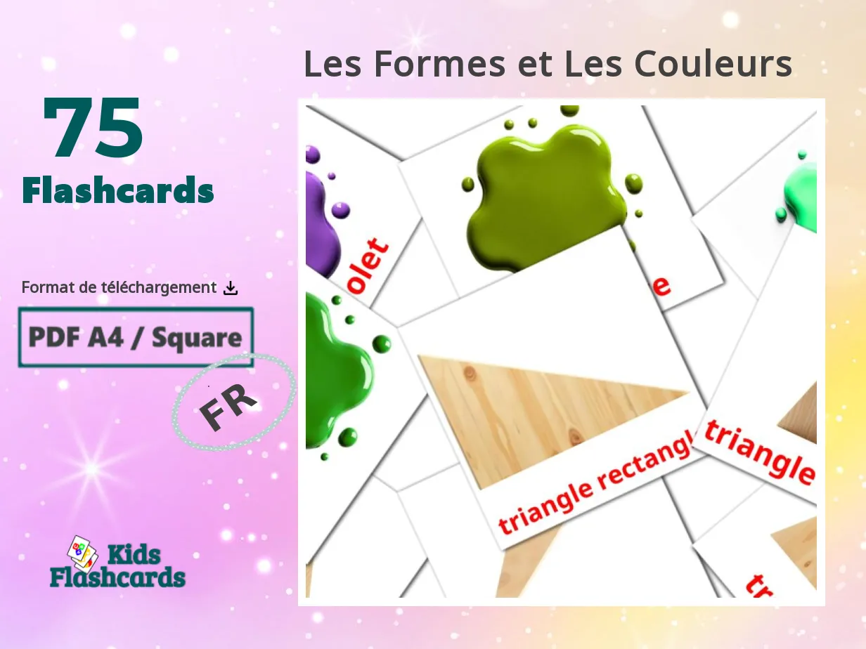 75 Cartes de vocabulaire Les Formes et Les Couleurs GRATUITES à ...