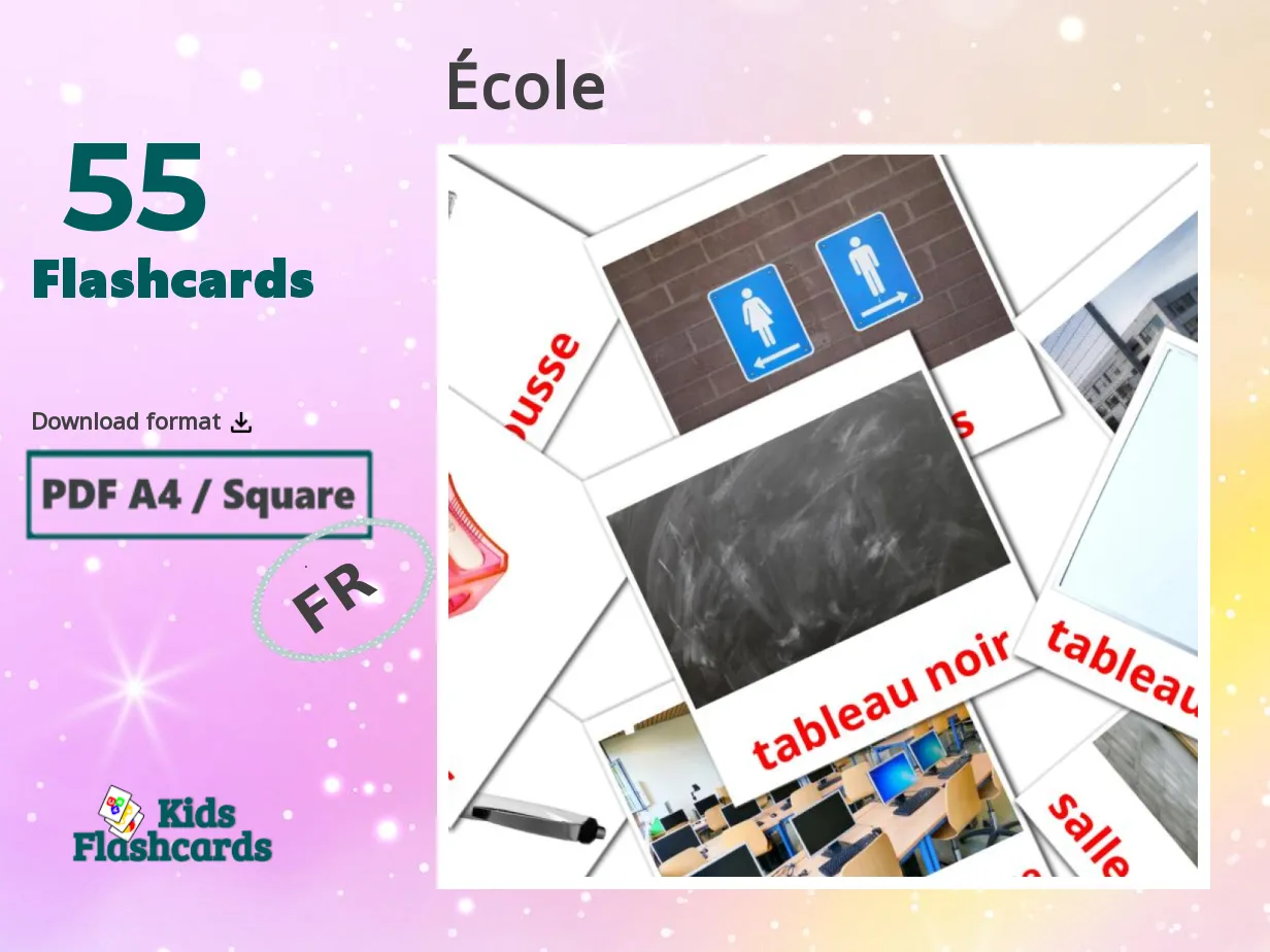 55 FREE French School Flashcards | PDF