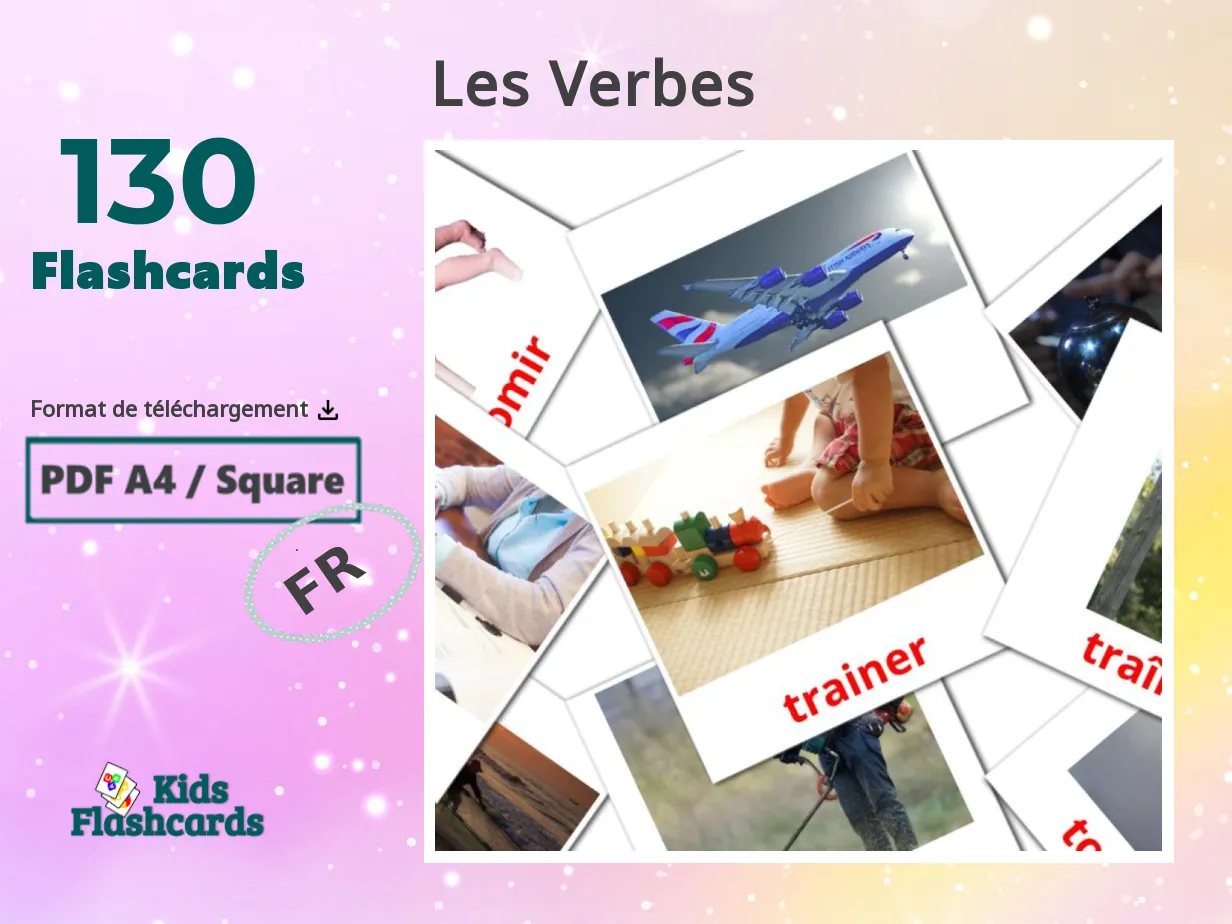 130 Cartes de vocabulaire Les Verbes GRATUITES à imprimer | PDF ...