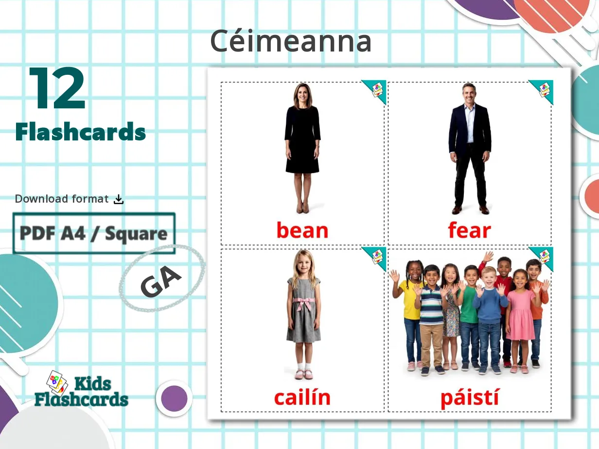 12 Printable Stages Flashcards in Irish (Free PDF)