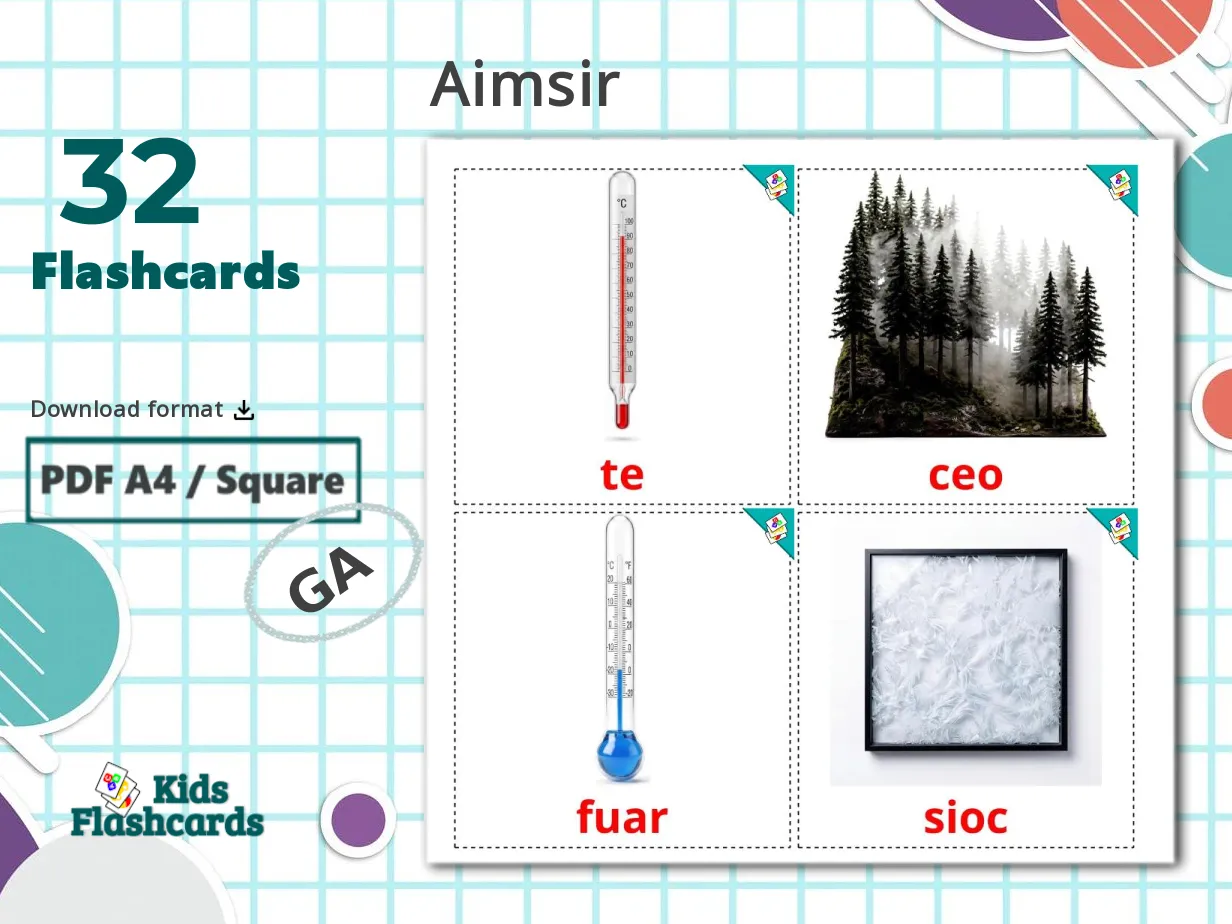 32 Printable Weather Flashcards in Irish (Free PDF)