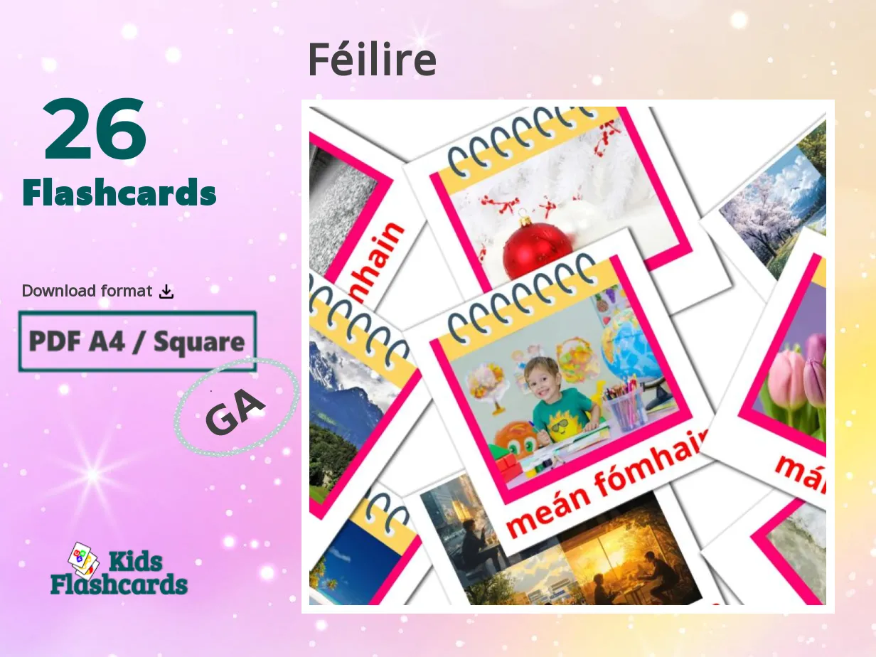 26 FREE Irish Calendar Flashcards | PDF