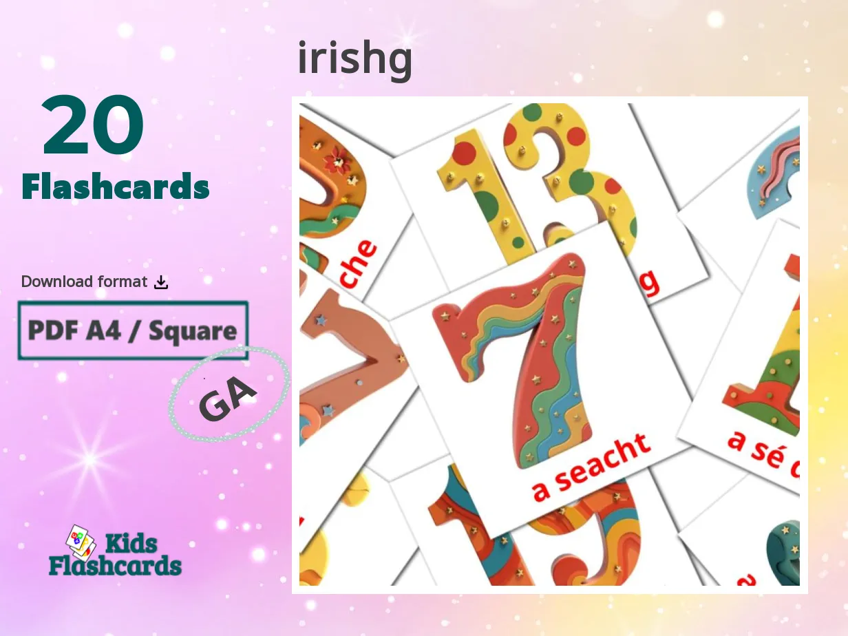 20 FREE Irish Math Flashcards | PDF