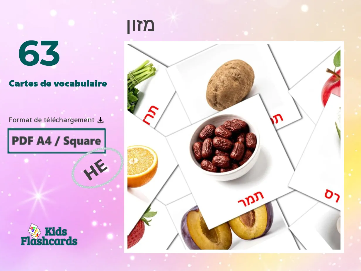 63 Cartes de vocabulaire Nourriture GRATUITES à imprimer | PDF ...