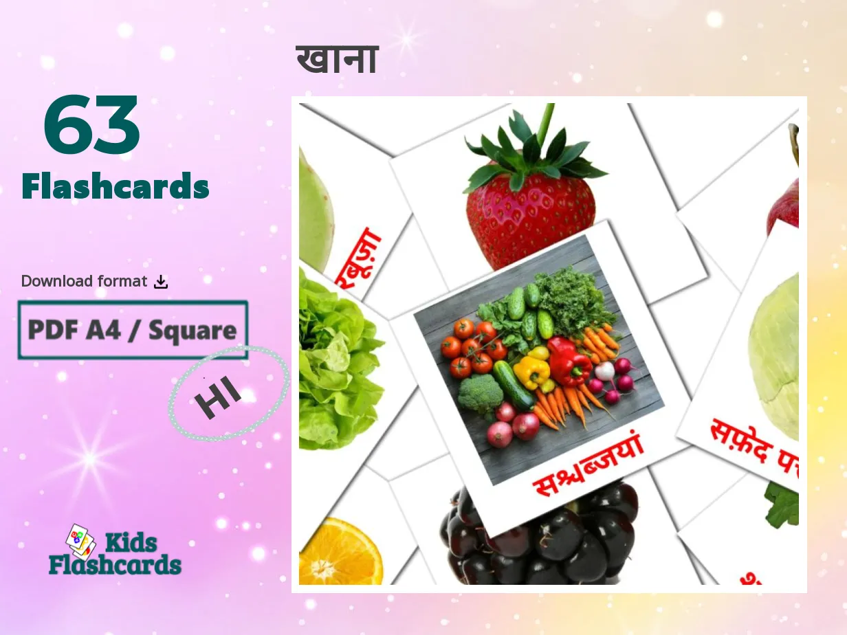 63 FREE Hindi Food Flashcards | PDF