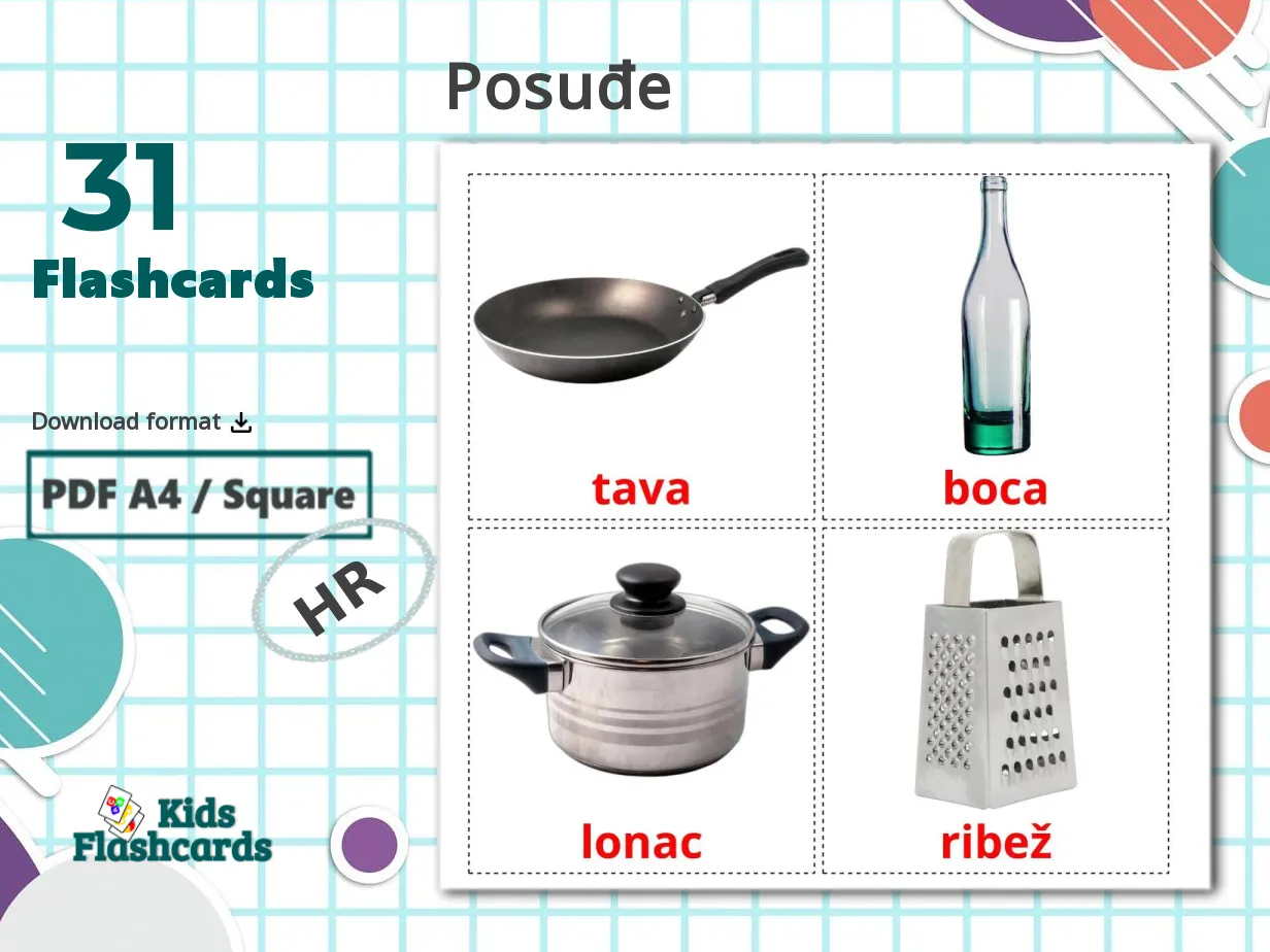 31 FREE Kitchenware Flashcards | PDF | Croatian Words