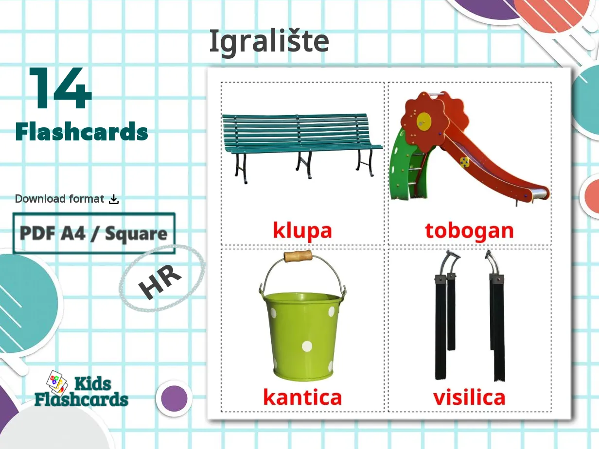 14 Printable Playground Flashcards in Croatian (Free PDF)