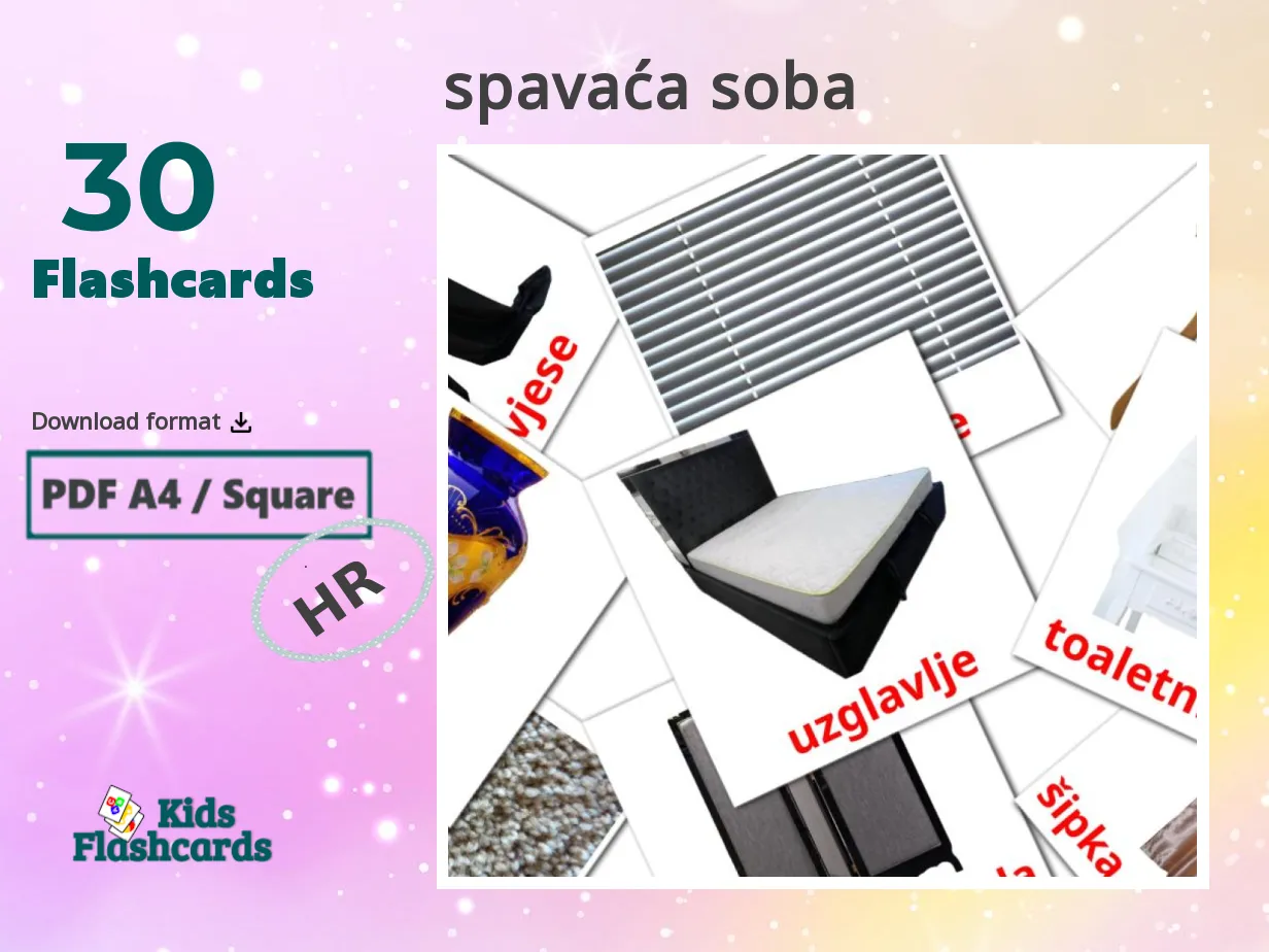30 FREE Croatian Bedroom Flashcards | PDF