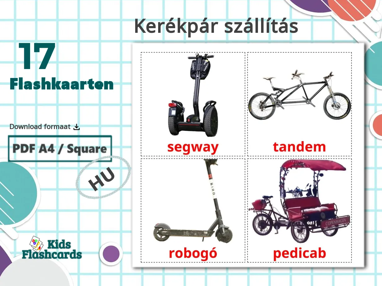 17 GRATIS Fietsentransport Leerkaarten voor Kinderen in 4 PDF formaten ...