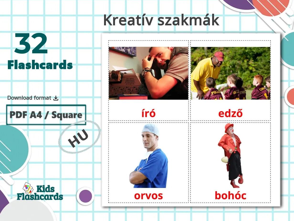 32 Printable Professions Flashcards in Hungarian (Free PDF)