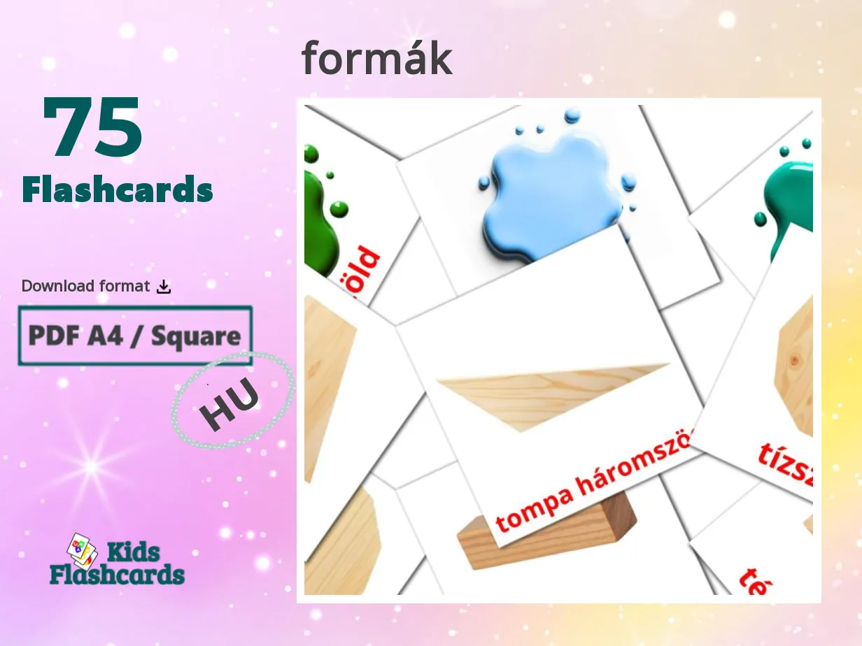 75 FREE Hungarian Colors and shapes Flashcards | PDF