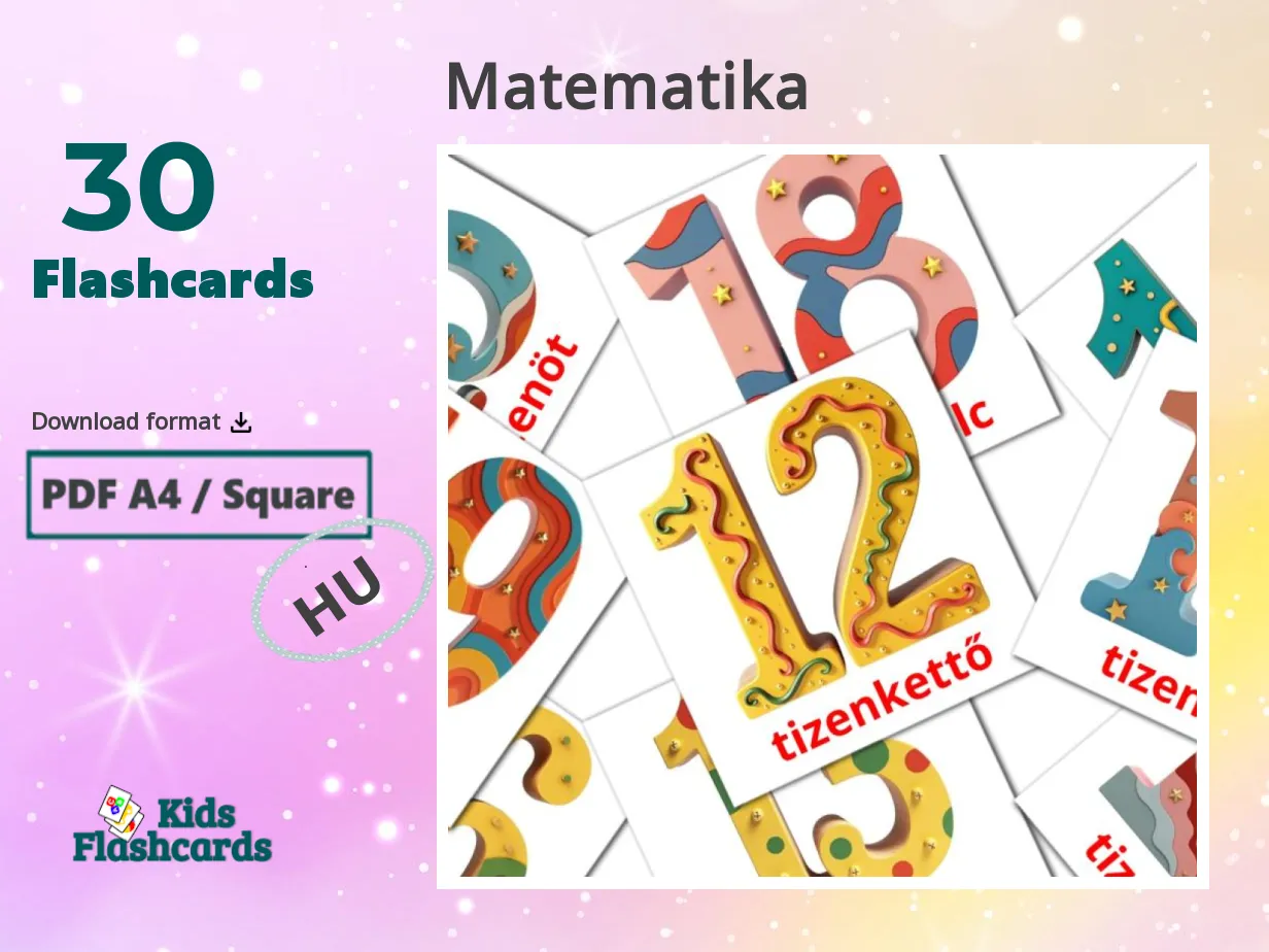 30 FREE Hungarian Math Flashcards | PDF