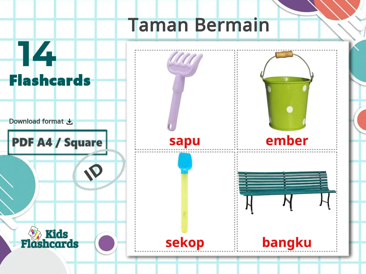 14 Printable Playground Flashcards in Indonesian (Free PDF)