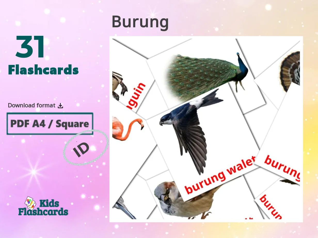 31 FREE Indonesian Birds Flashcards | PDF