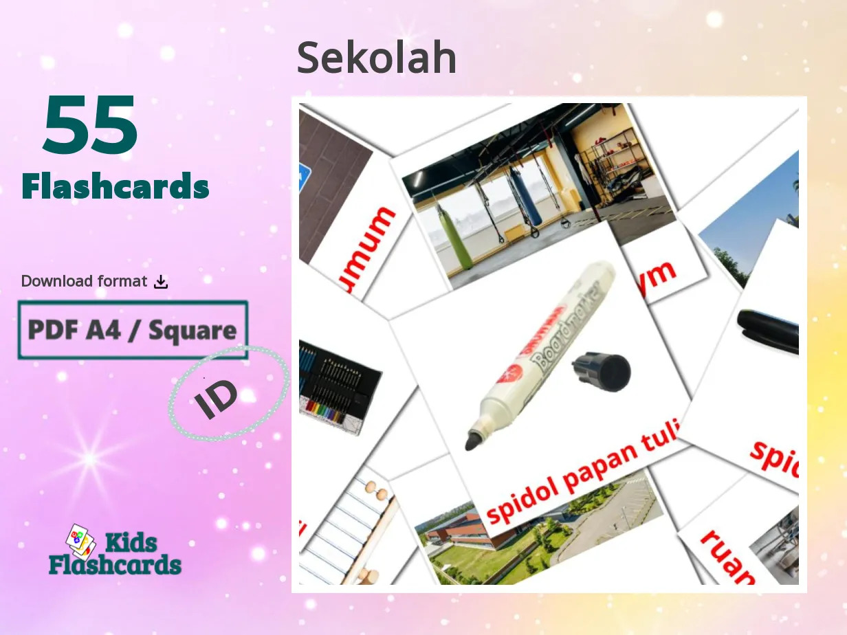 55 FREE Indonesian School Flashcards | PDF