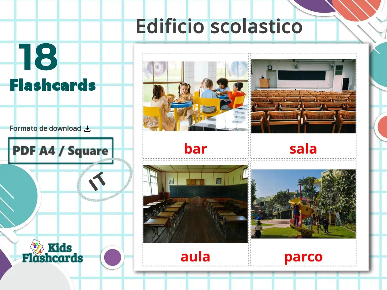 18 Cartões linguagem de Edifício escolar GRÁTIS em 4 formatos PDF ...