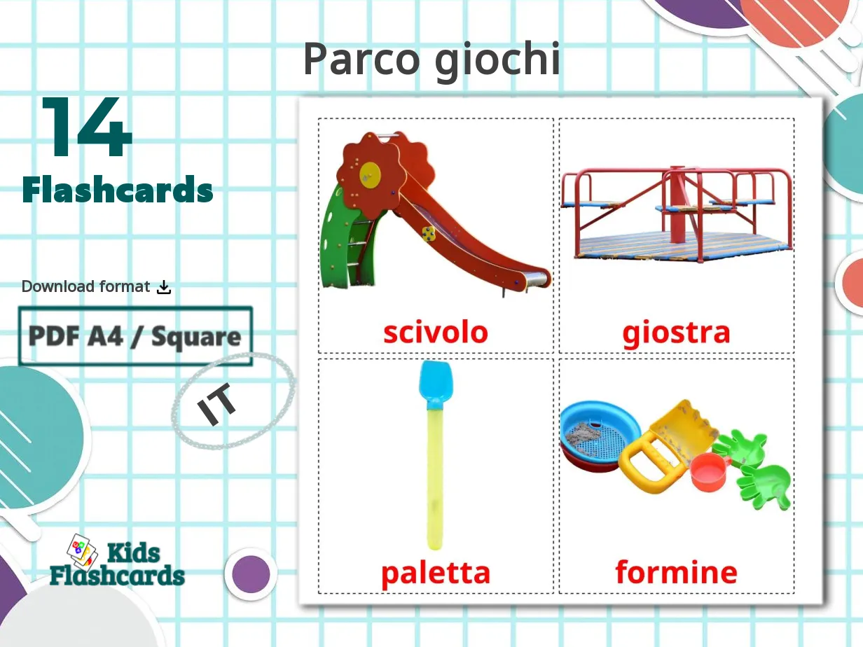 14 Printable Playground Flashcards in Italian (Free PDF)