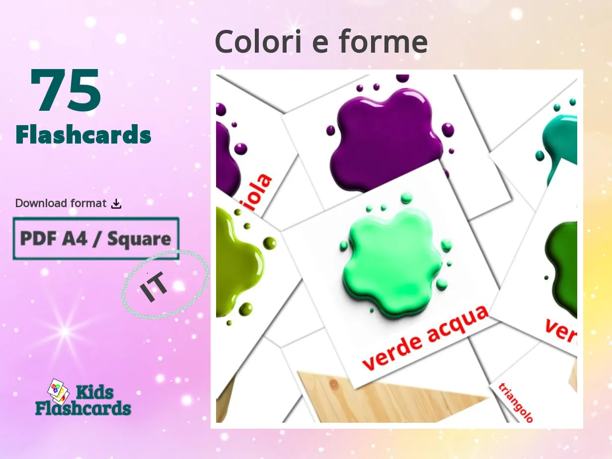 75 FREE Italian Colors and shapes Flashcards | PDF