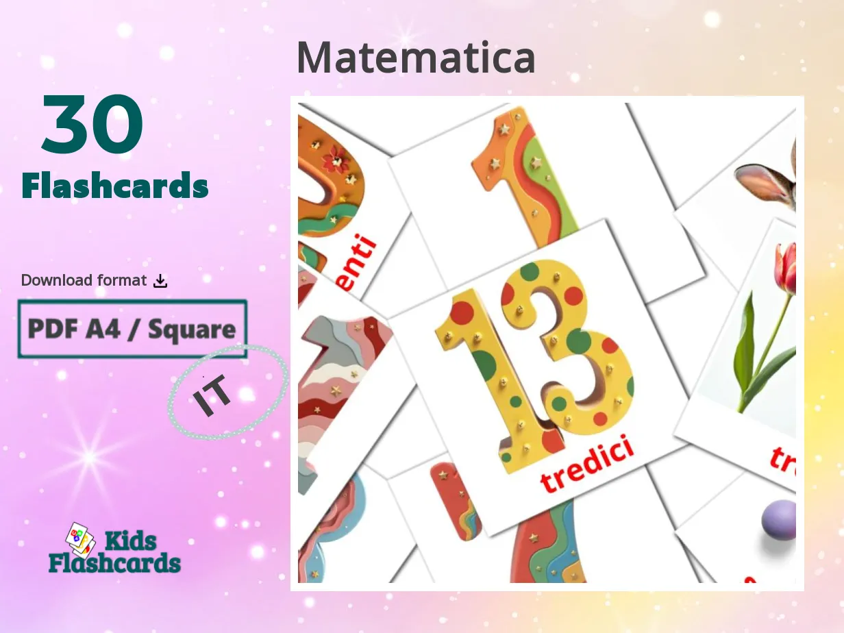 30 FREE Italian Math Flashcards | PDF