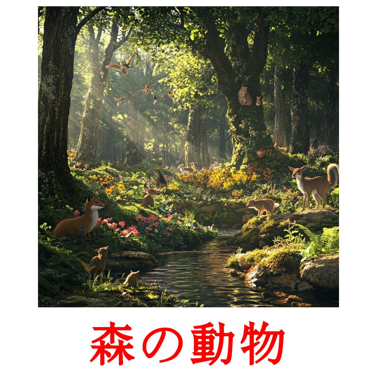 23 Printable Forest animals Flashcards in Japanese (Free PDF)