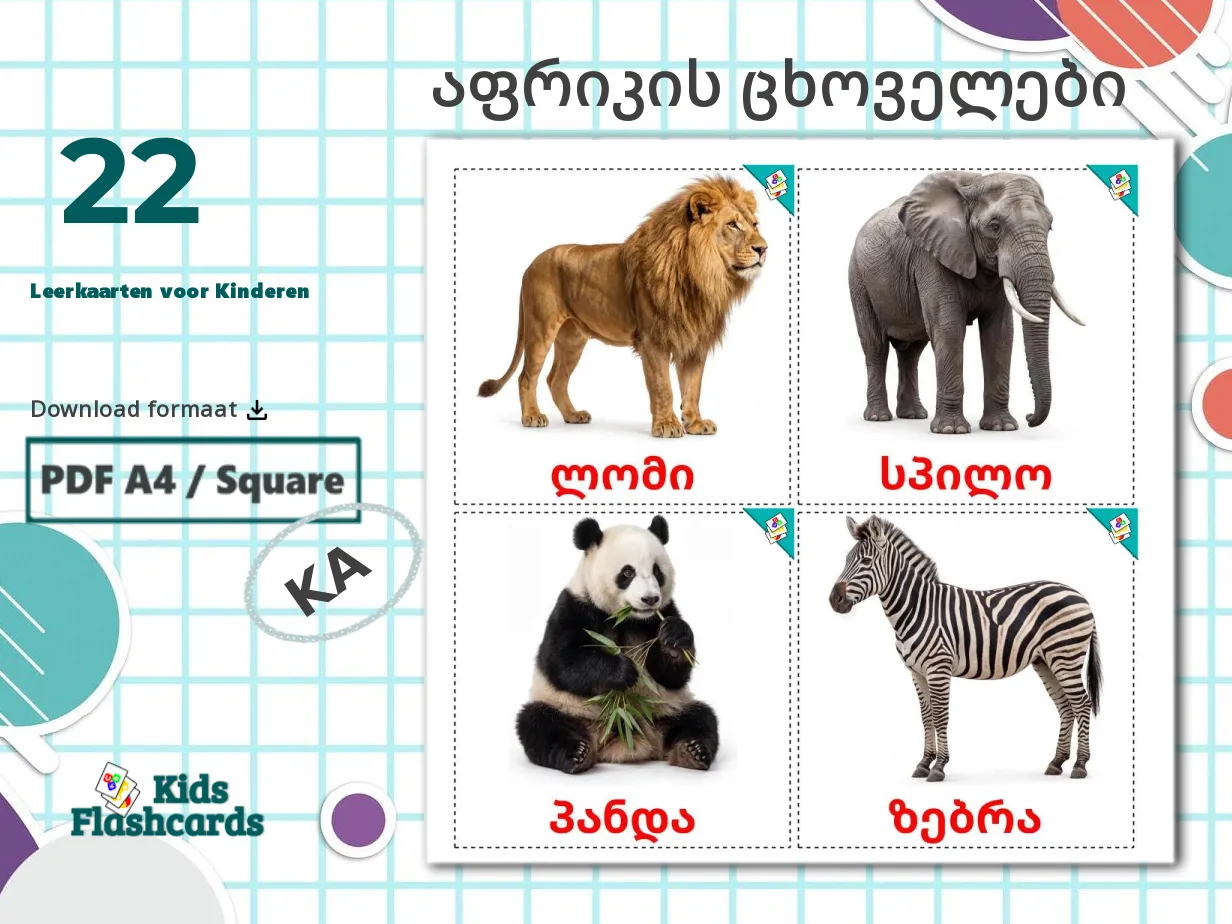 22 GRATIS Jungle dieren Leerkaarten voor Kinderen in 4 PDF formaten ...