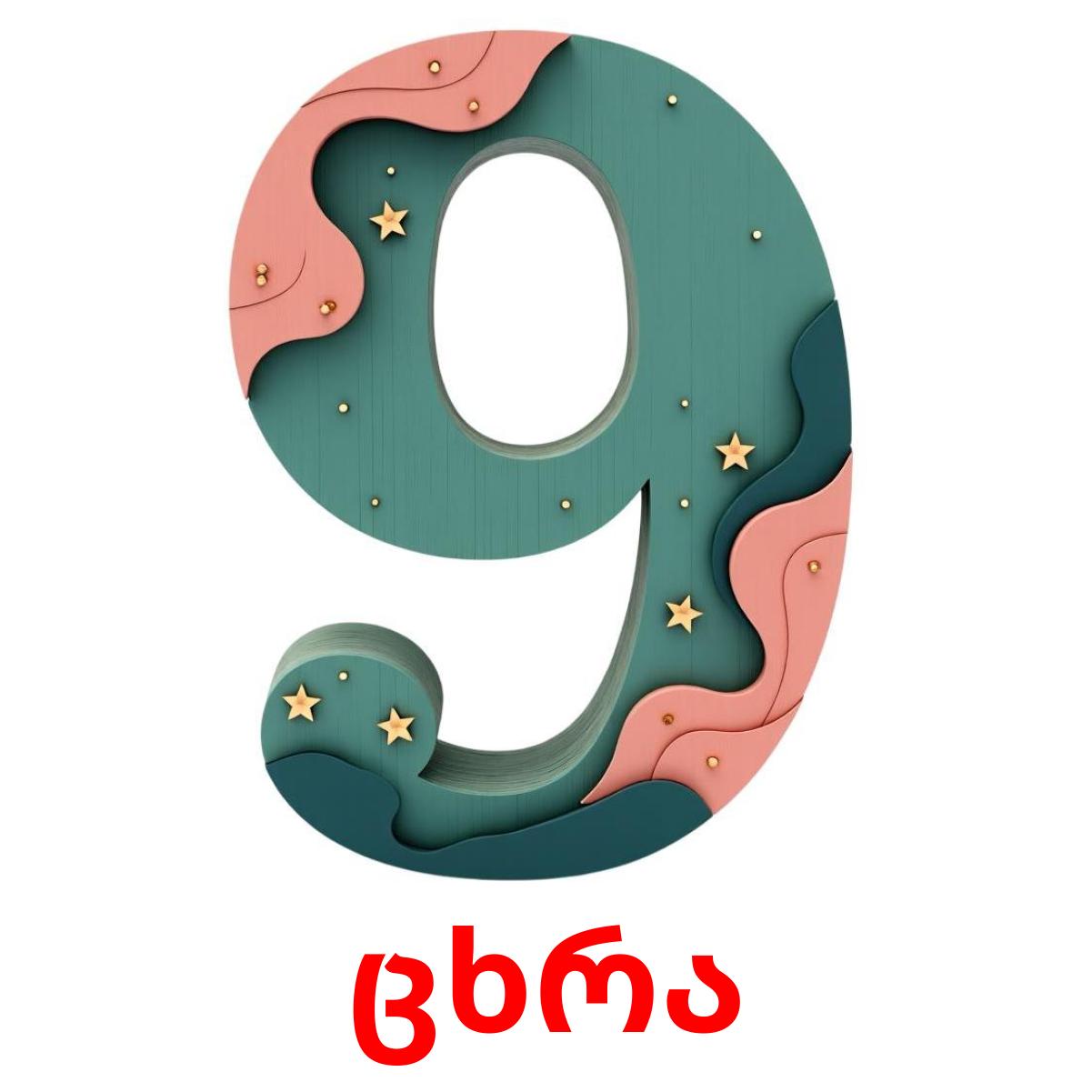 20 Printable Numbers (1-20) Flashcards in Georgian (Free PDF)