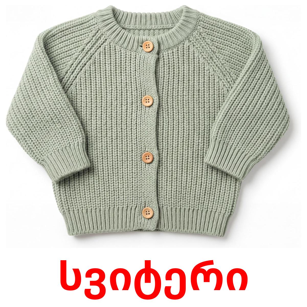12 Printable Baby clothes Flashcards in Georgian (Free PDF)