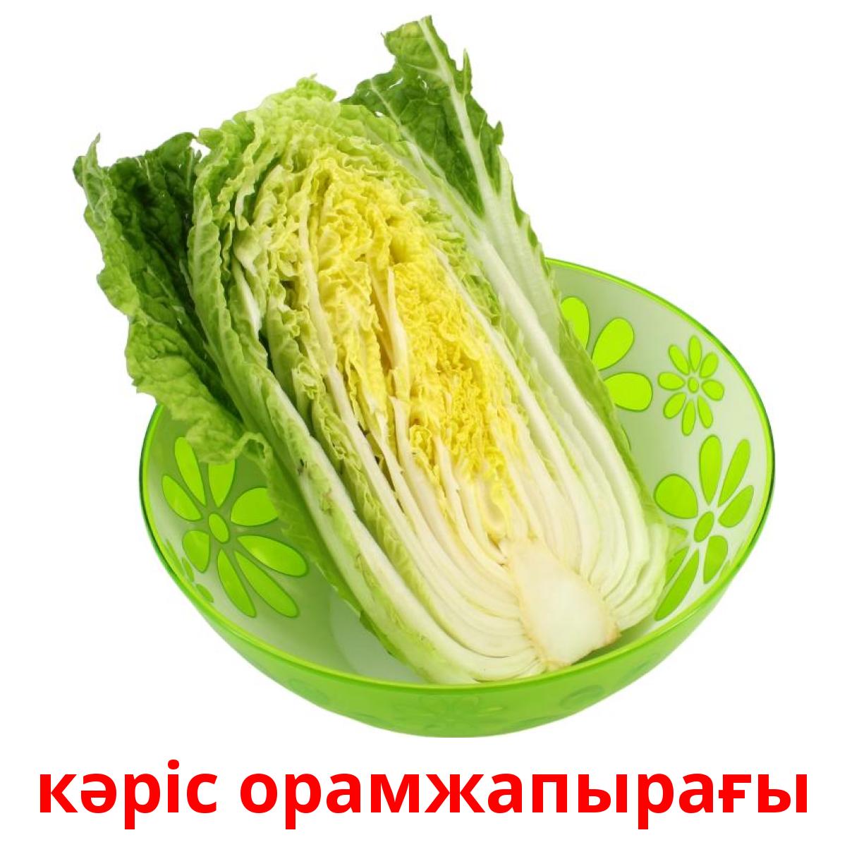 30 Printable Vegetables Flashcards in Kazakh (Free PDF)