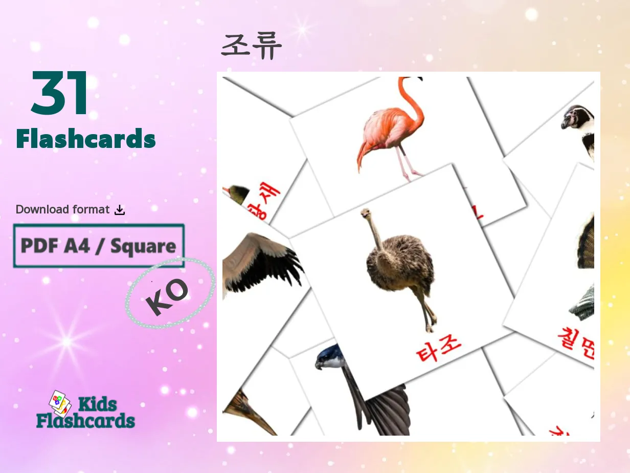 31 FREE Korean Birds Flashcards | PDF