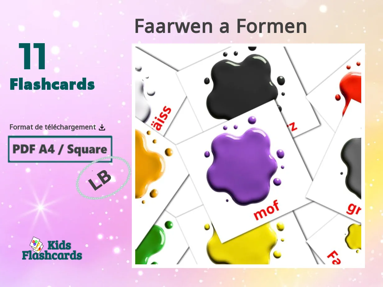11 Cartes de vocabulaire Les Formes et Les Couleurs GRATUITES à ...
