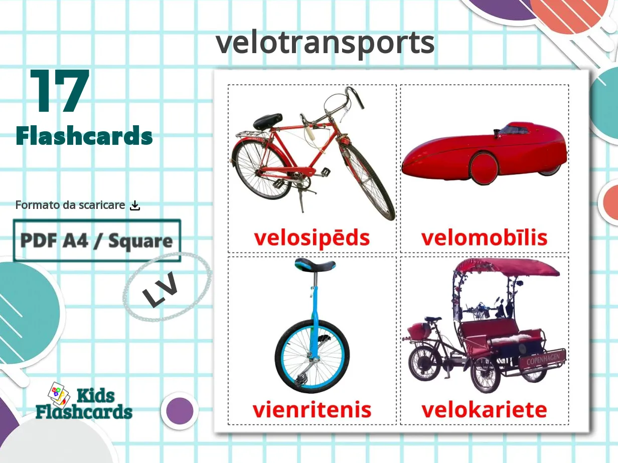 17 Flashcard GRATUITE sui Trasporto di biciclette in 4 Formati PDF ...