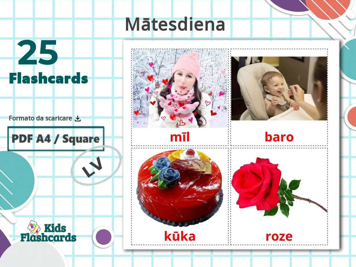 25 Flashcard GRATUITE sui Festa della mamma in 4 Formati PDF | Immagini ...