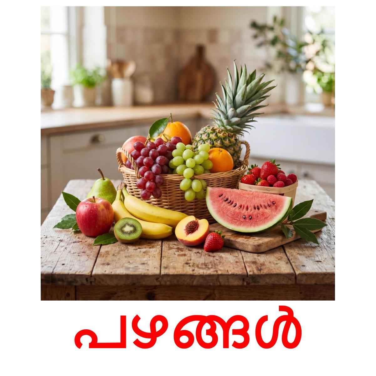 21 Printable Fruits Flashcards in Malayalam (Free PDF)