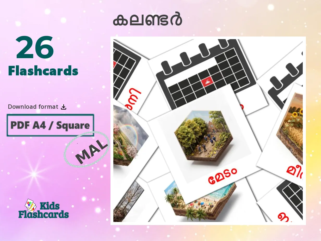 26 FREE Malayalam Calendar Flashcards | PDF