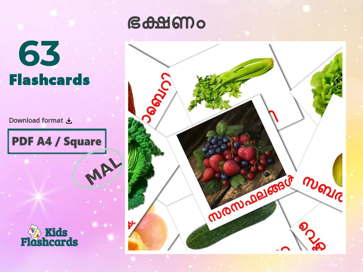 63 FREE Malayalam Food Flashcards | PDF
