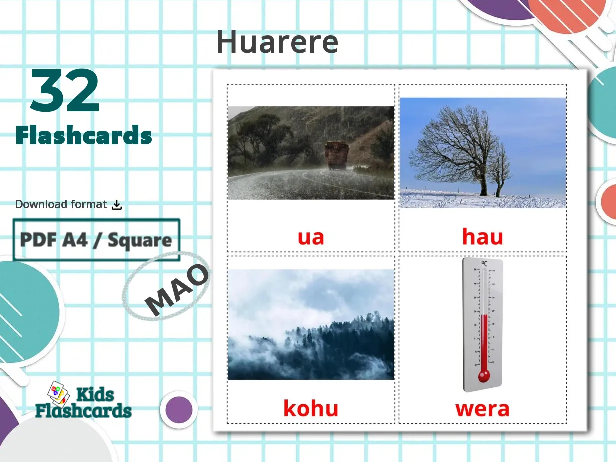 32 Printable Weather Flashcards in Maori (Free PDF)