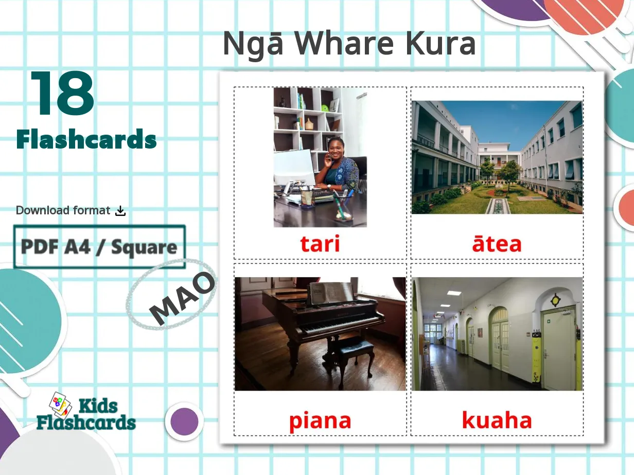 18 Printable School building Flashcards in Maori (Free PDF)