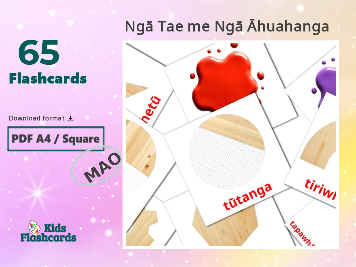 47 FREE Maori Colors and shapes Flashcards | PDF