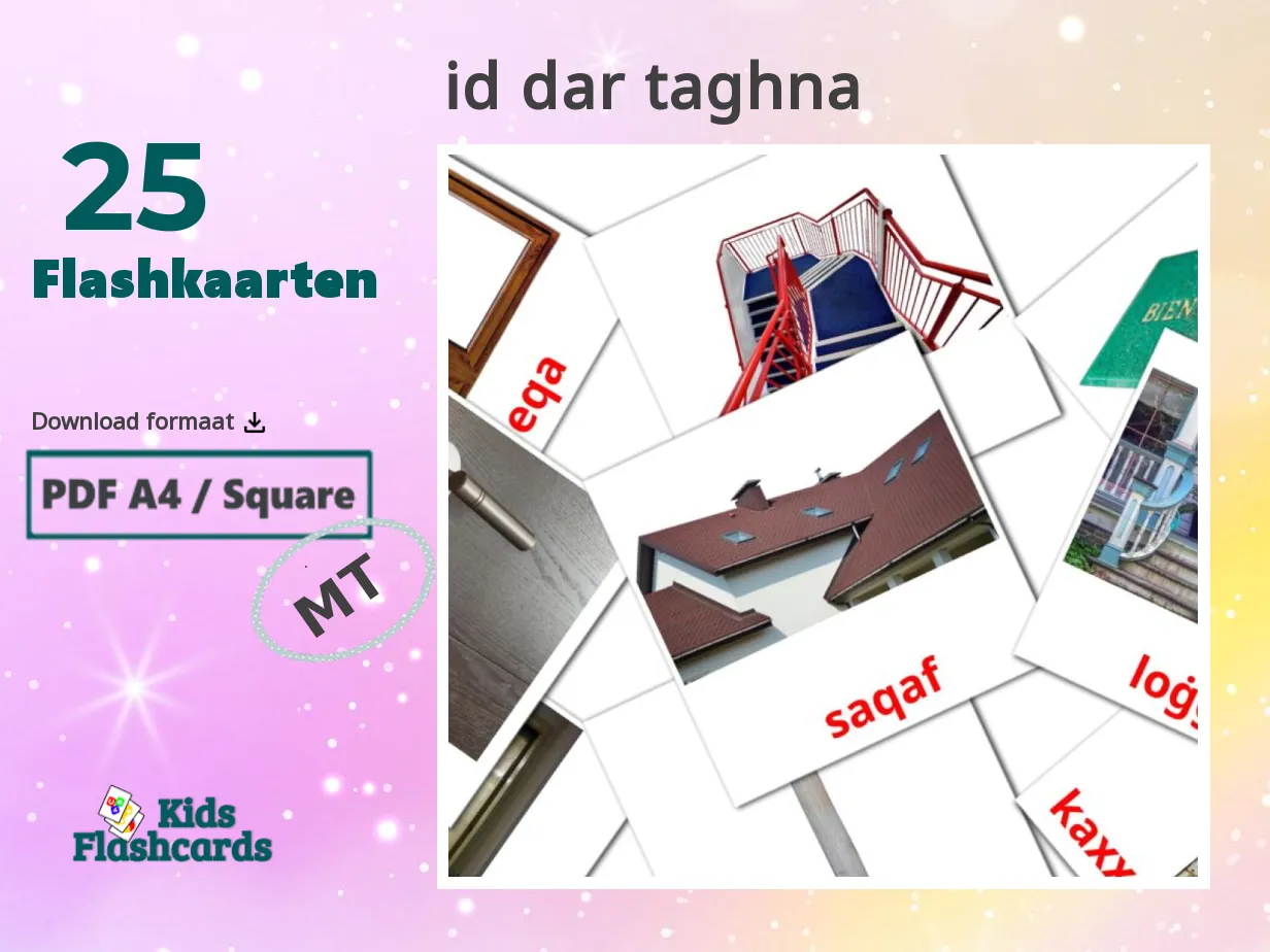 25 GRATIS Huis Flashcards in het Maltezer | 4 Printbare PDF's