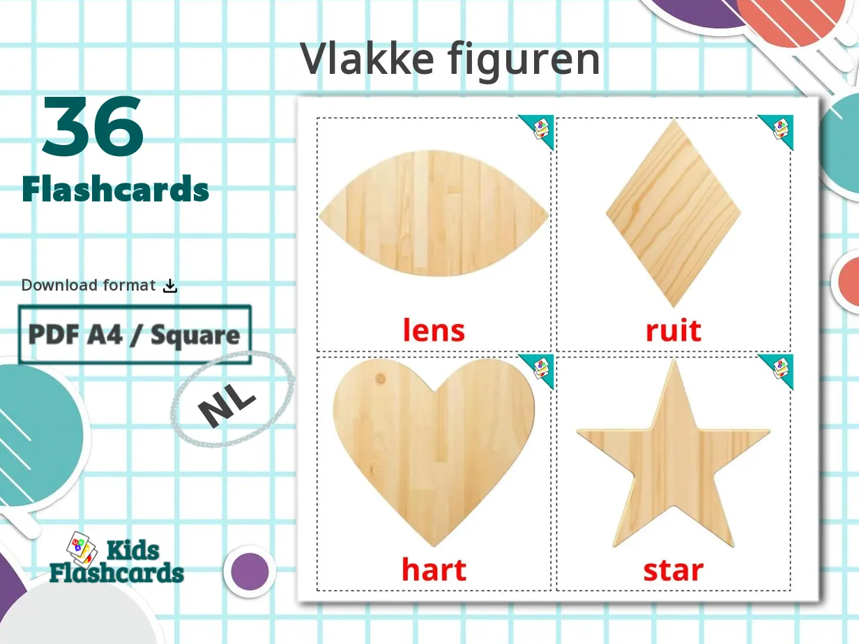 36 Printable 2D Shapes Flashcards in Dutch (Free PDF)