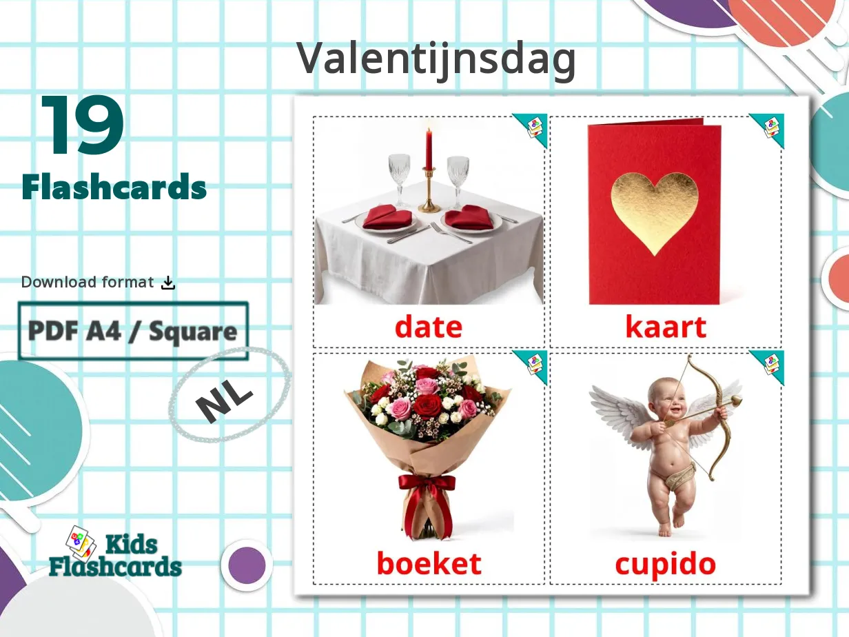 19 Printable Valentine's Day Flashcards in Dutch (Free PDF)