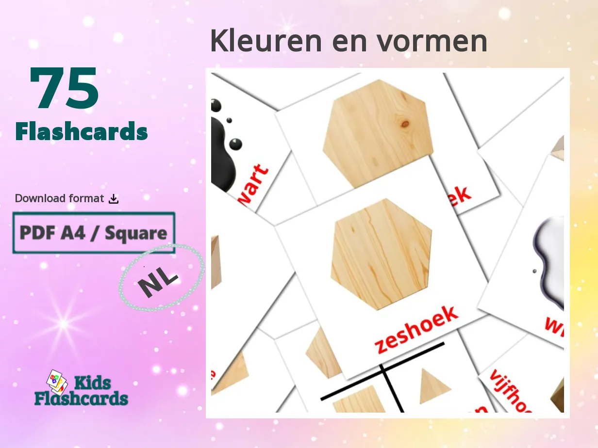 75 FREE Dutch Colors and shapes Flashcards | PDF