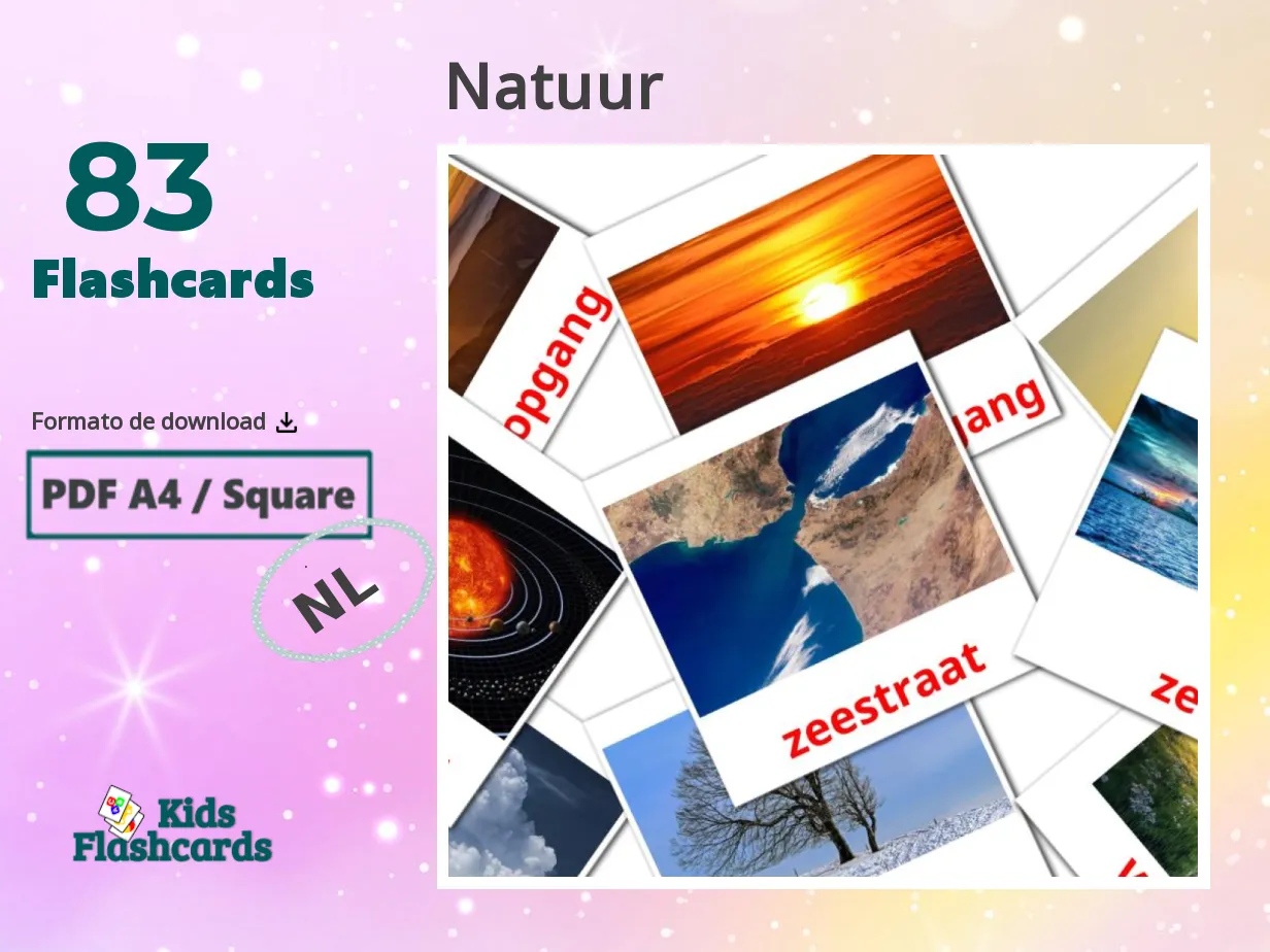 83 Flashcards de Natureza GRÁTIS em Dutch | 4 PDFs imprimíveis