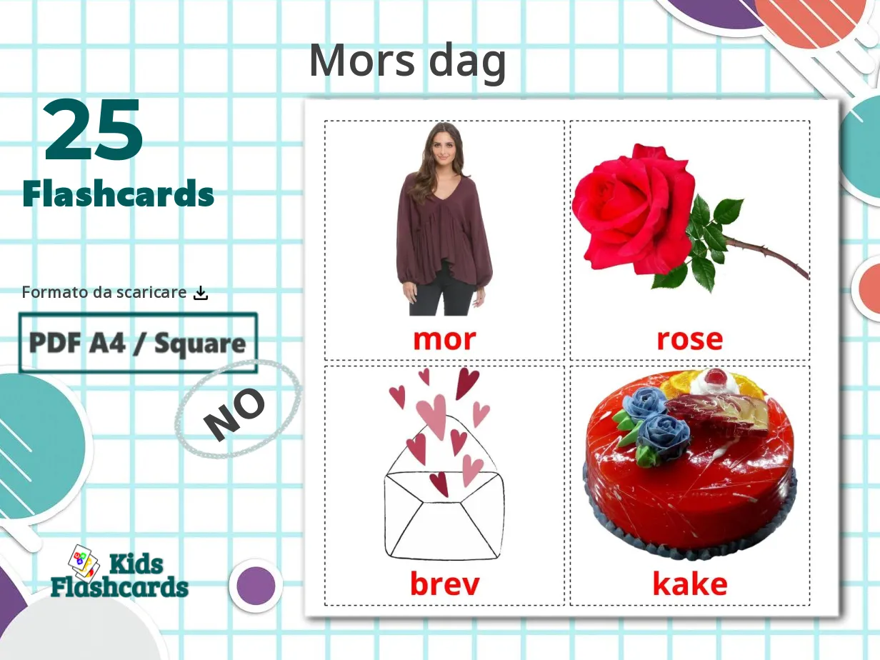 25 Flashcard GRATUITE sui Festa della mamma in 4 Formati PDF | Immagini ...