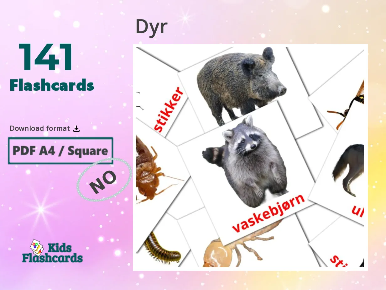 141 FREE Norwegian Animals Flashcards | PDF