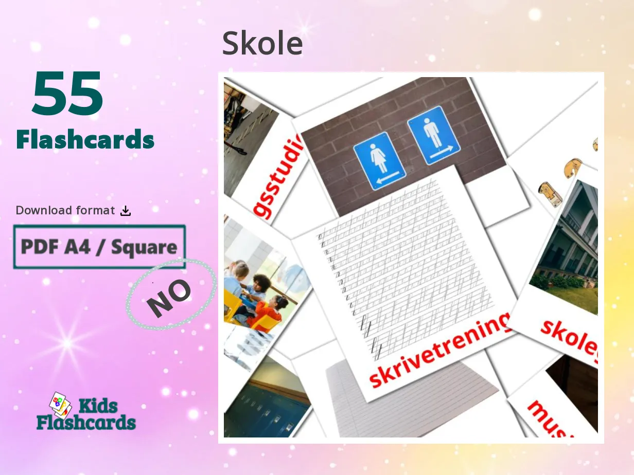 55 FREE Norwegian School Flashcards | PDF