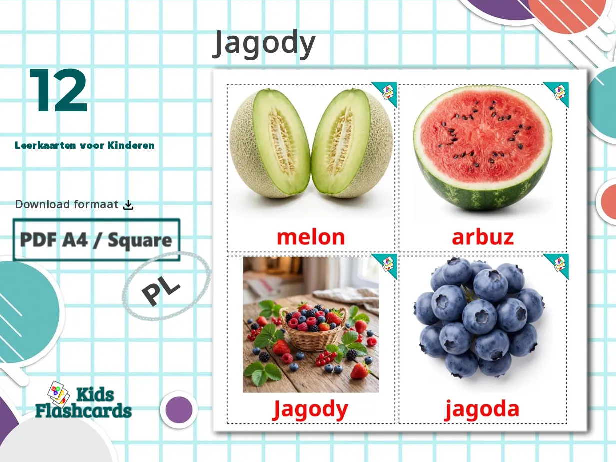 12 GRATIS Bessen Leerkaarten voor Kinderen in 4 PDF formaten | Polish ...